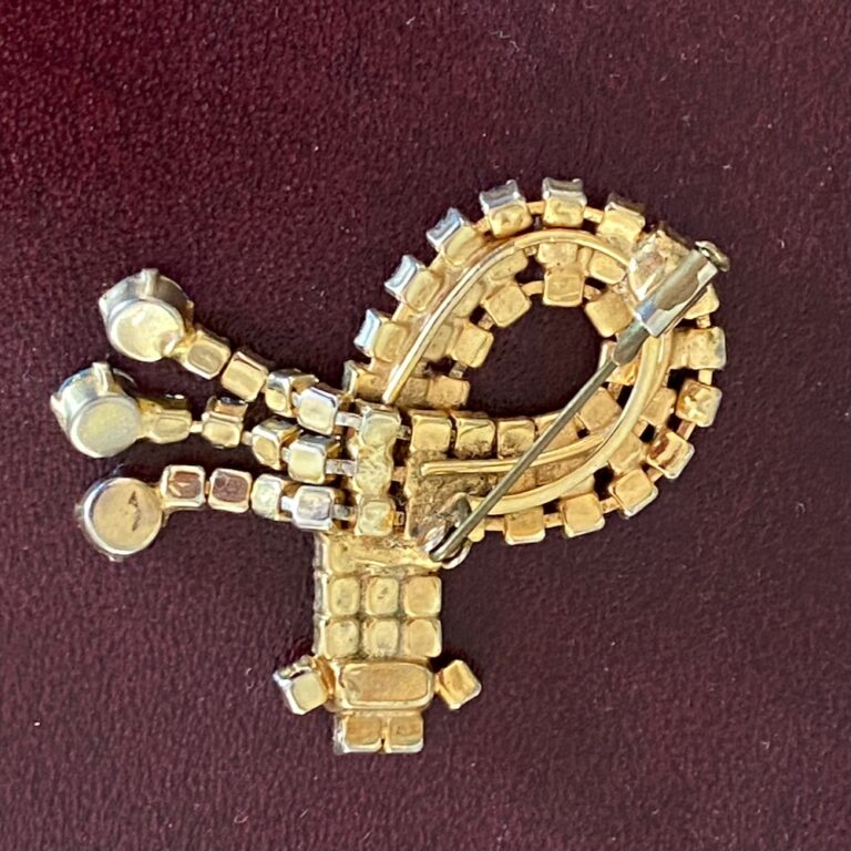 1960s rhinestone dangle brooch | Divine Style French Antiques