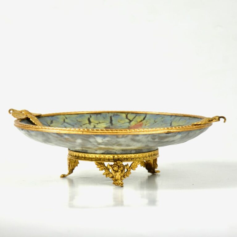 Louis Dage pottery bowl with gilt mount | Divine Style French Antiques
