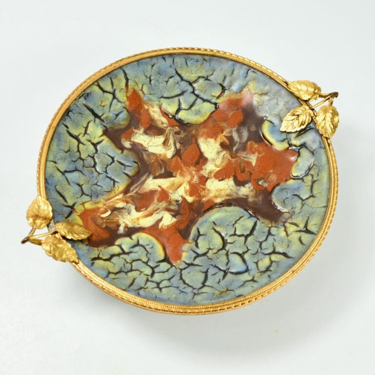 Louis Dage pottery bowl with gilt mount | Divine Style French Antiques