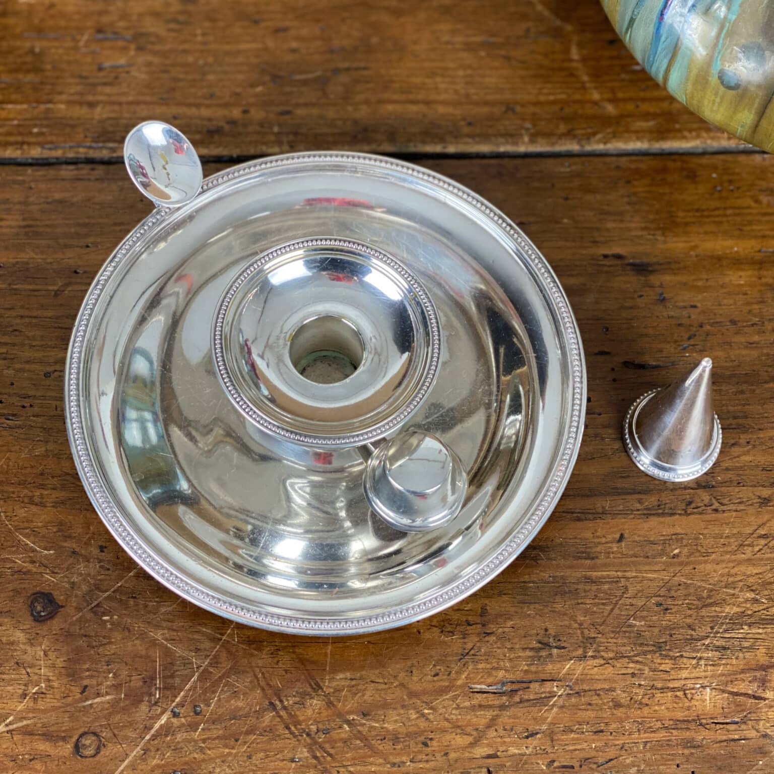 Christofle chamber stick, 3 piece silver plate candle stick | Divine ...