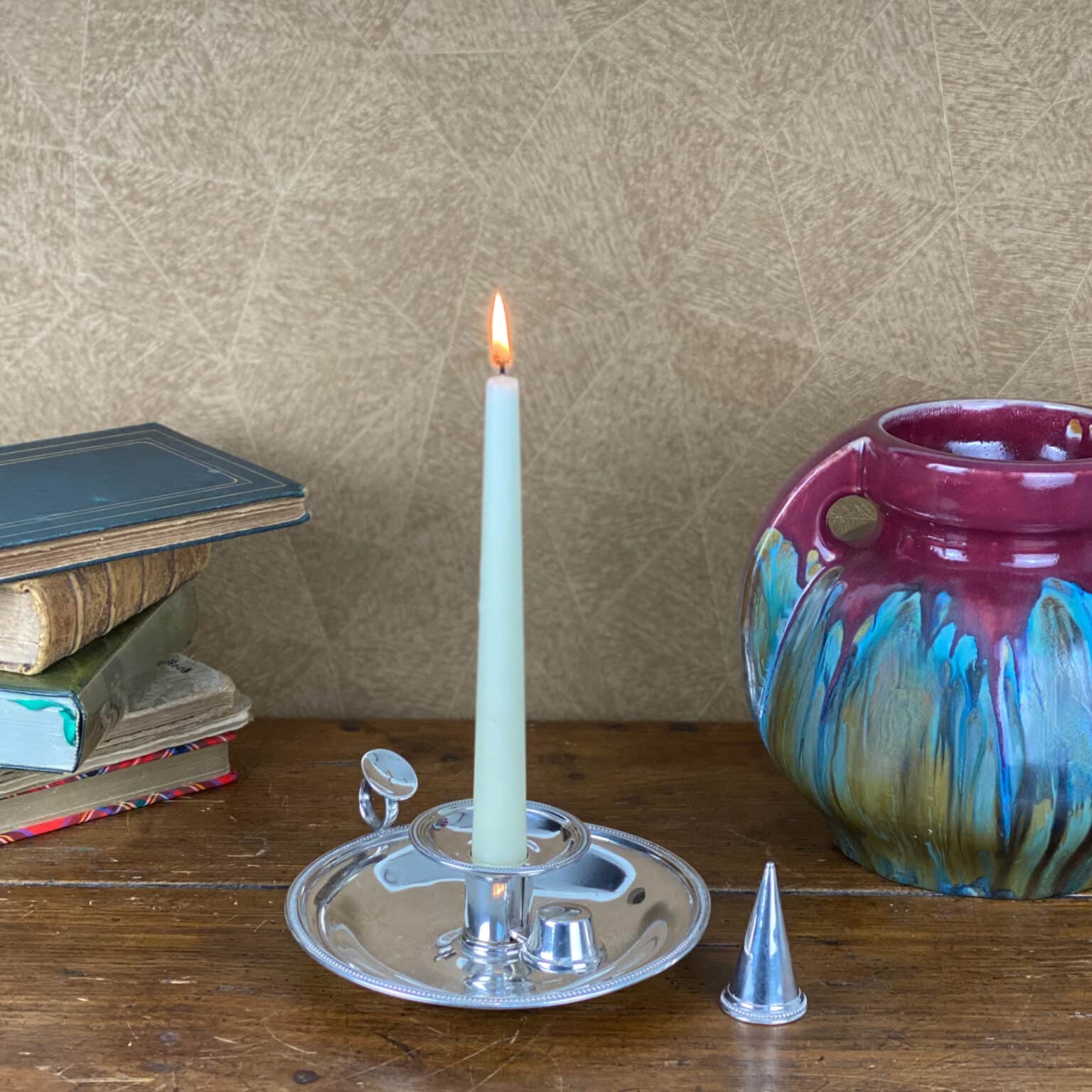 Christofle chamber stick, 3 piece silver plate candle stick | Divine ...