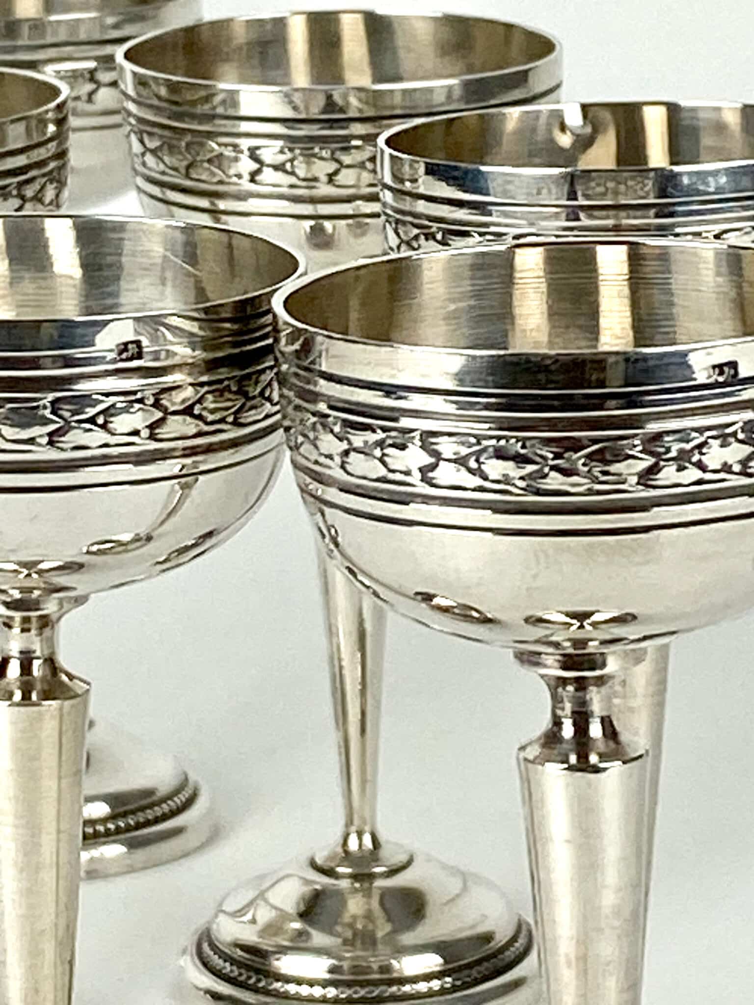 French silver plate liqueur goblets, set of 6 cordial glasses - Divine ...